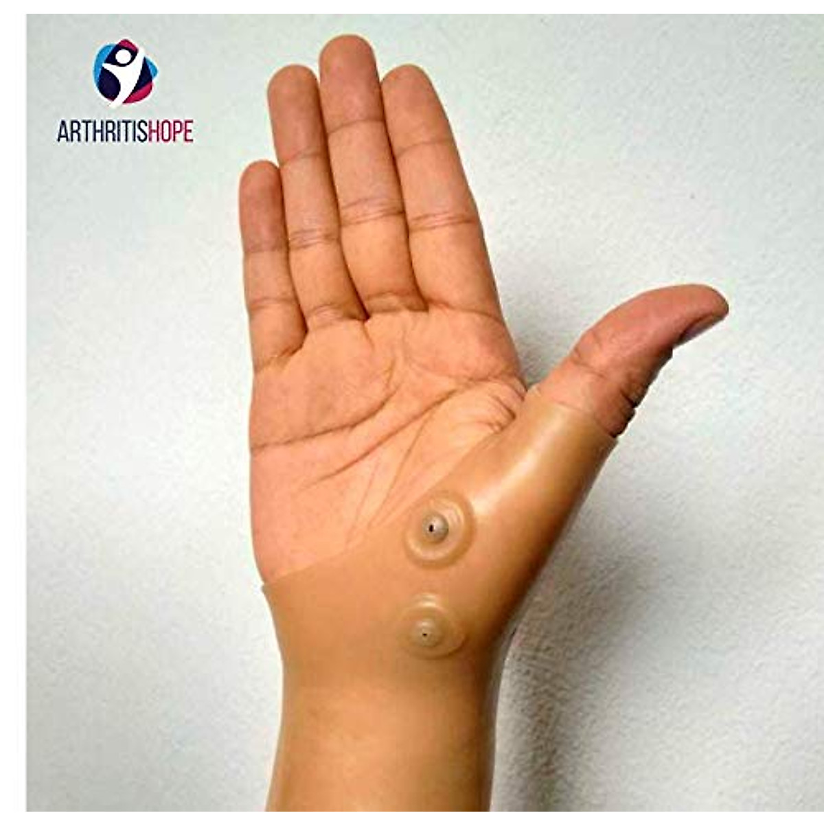 ArthritisHope Wrist and Thumb Support (Skin) - Magnetic Therapy Silicone Gel Glove Protector for Carpal Tunnel, Hand Tendonitis, Typing, Arthritis, Osteoarthritis & Rheumatoid arthritis