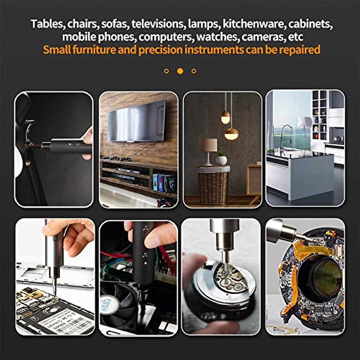 Workglory Mini Electric Screwdriver Set, 37-Piece Power Rechargeable Screwdriver Tool Kit with 32 Magnetic Driver Bits, S2 Steel, Repair Tool Kit for Precision Electronics I 0.5-1.5N.m