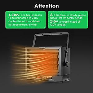 VIVOSUN 8500W Garage Heater, 240V Electric Garage Heater with 3 Modes(8500W/5600W/Only Fan), Digital Powerful Shop Heater with Remote, No-Plug Design, 8-Hour Timer, Digital Thermostat, ETL Listed