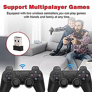 BTOVELIF Wireless Retro Game Console, Retro Game Stick, Nostalgia Stick Game, Plug & Play Video Game Stick Built-in 35000+ Games,4K HDMI Output,Dual 2.4G Wireless Controllers(64G)