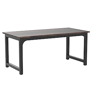 Tribesigns 6FT Conference Table, 70.86" W x 31.49" D Meeting Room Table Boardroom Desk for Office Conference Room, Splicing Board with Metal Frame, Vintage Brown/Black