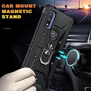Vecomelo for Moto G Play 2023 Case with HD Screen Protector, [Military Grade] 16ft. Drop Tested Cover with Magnetic Kickstand Car Mount Protective Case for Motorola G Play 2023, Black