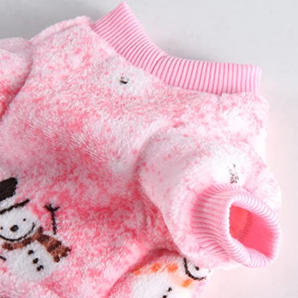 XIAOYU Christmas Pet Clothes Snowflake Pattern Warm Dog Pajamas Cat Jumpsuits Puppy Apparel, Pink, XL