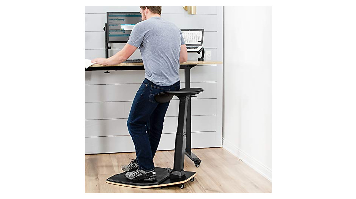 VIVO Ergonomic Leaning Perch Chair for Standing Desks
