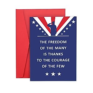 Thank You for Your Service Card Veterans Day Gift Bulk Veteran Gifts for Coast Guard Military Retirement Gifts Appreciation Thank You Card for Army Marines Navy BCT AIT Christmas Thanksgiving Day Gift 1Pcs
