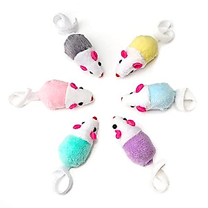 CHIWAVA 36 Pack 1.8 Inch Small Interactive Cat Toys Mice with Catnip Rattle Sound Mouse for Indoor Cats Kitten Play