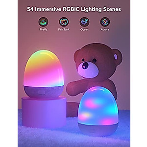 Govee RGBIC Easter Night Light, Sound Machine, Bluetooth Speaker in One, 60+ Music, Game & Sence Modes, Portable Table Lamp with Charging Base, White Noise Machine, Sleep Trainer for Gentle Wake Up