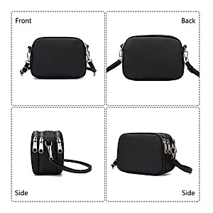 NOTAG Small Nylon Crossbody Bags for Women Travel Purses Waterproof Messenger Shoulder Bags (Black)