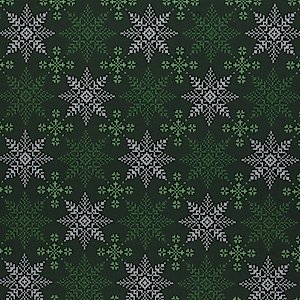 Mook Fabrics Cotton It's Sweater Weather, Evergreen Cut by The yard