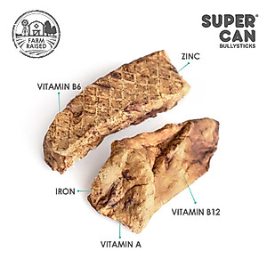 SUPER CAN BULLYSTICKS Pork Lung Bites Dog Treats (12oz) | 100% Natural Chews | High in Vitamin B6, B12, C, Iron, Copper & Zinc | Training Treats for Small Dogs