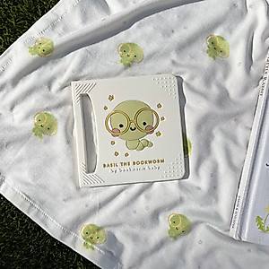 Basil The Bookworm Baby Teether - Premium BPA Free Silicone Teething Toy | Perfect for Baby Showers | Unique Book-Shaped Design | Freezer & Dishwasher Safe (Age: 3+ Months)