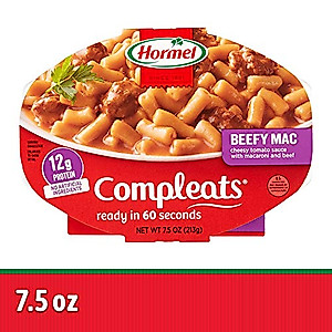 HORMEL COMPLEATS Beefy Mac & Cheese Microwave Tray, 7.5 Ounces (Pack of 7)