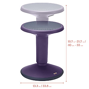 ECR4Kids SitWell Wobble Stool, Adjustable Height, Active Seating, Eggplant