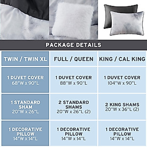 Intelligent Design Duvet Cover Twin Bedding Sets for Girls & Boys Watercolor Tie Dye Twin Duvet Cover Set Kids, Microfiber Twin Size Duvet Cover Set, Pillow Cassiopeia, Twin/Twin XL, Charcoal 3 Piece
