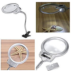 2 LED Lights 18inch Length Lighted Desk Magnifier, Durable Table Top Magnifier, for Maps Newspapers Stamps Reading Reading Magnifier
