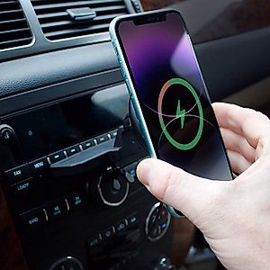 Galvanox Wireless Charging Car CD Slot Phone Holder - Magnetic Mount Charger with Secure CD-Player Attachment - Compatible with MagSafe