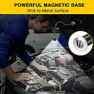 Barbecue Grill Lights, BBQ Accessories for Outdoor Grill with Magnetic Base, Super Bright LED, 360 Degree Flexible Gooseneck, Water and Heat Resistant, Batteries Included - Pack of 2