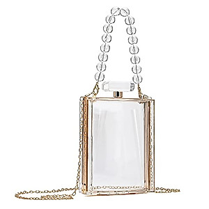 CARIEDO Acrylic Handbag Luxury Transparent Clear Clutch Bag for Women Evening Bag Handbag Purse Crossbody Shoulder Bag Party Prom (Clear 97)