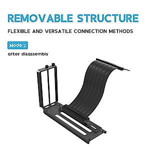 IBEST IMPETUS Vertical GPU Mounting Bracket Graphics Card Holder Kit with PCIE Riser Cable 90 Degree Right Angle 25cm Black