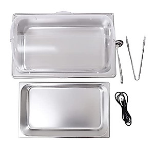NG NOPTEG Chafing Dish Buffet Set, Electric Chafing Dish,Buffet Servers and Warmers Professional Chaffing Server Set Commercial Chafer for Catering Parties,Buffets,(110V 600W One-Tray)