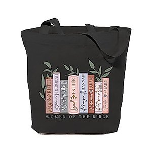 GXVUIS Women Of The Bible Canvas Tote Bag for Women Aesthetic Religious Books Reusable Grocery Shopping Bags Christian Gifts Black