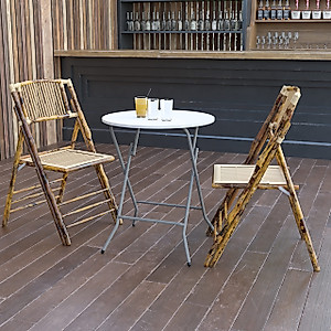 Flash Furniture Elon 2' Round All-Occasion Plastic Folding Event Table, Foldable Portable Banquet Table for Indoor/Outdoor Events, White