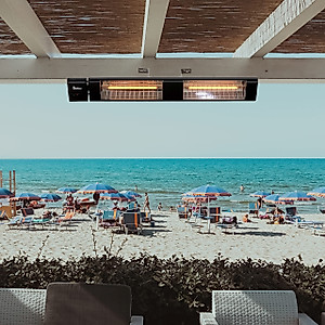 Dr. Infrared Heater 10,260 BTU Infrared Heater, Indoor and Outdoor Heater for Patio, Garage, Commercial & Residential, 3000W, 220-240V with Remote, Black