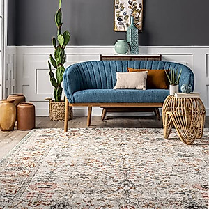 nuLOOM Rose Persian Vintage Area Rug, 4' x 6', Beige