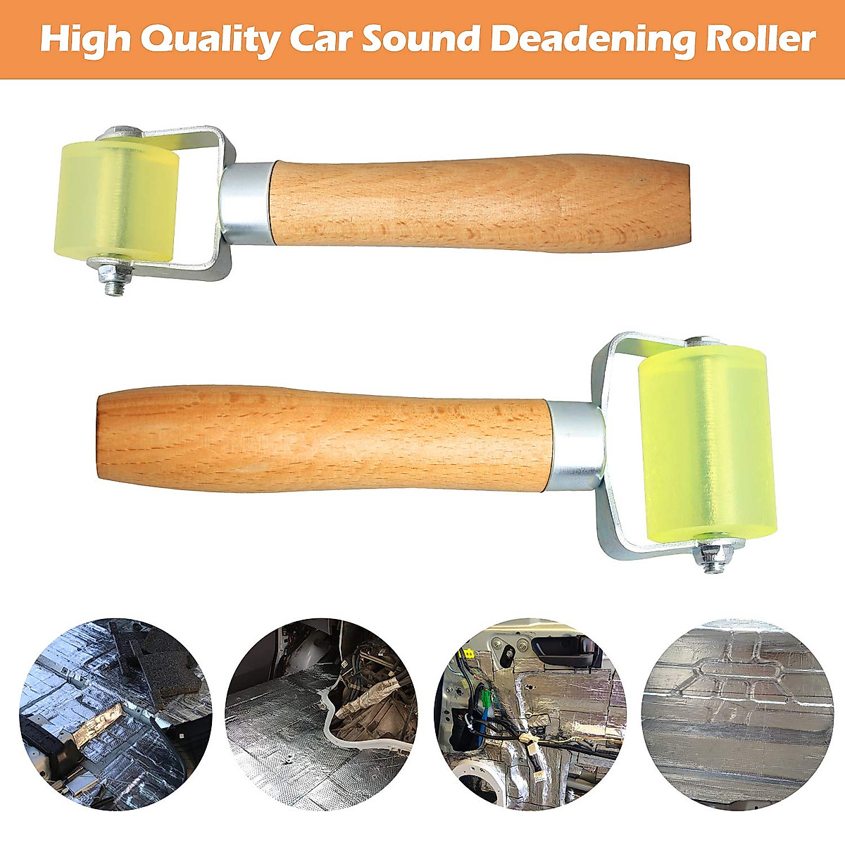 YiePhiot Car Audio Sound Deadening Roller Rubber Installation Tool for Seam Roller Auto Noise Roller Car Sound Deadener Application Installation Tool Rolling Wheel Accessories (2 Pack)