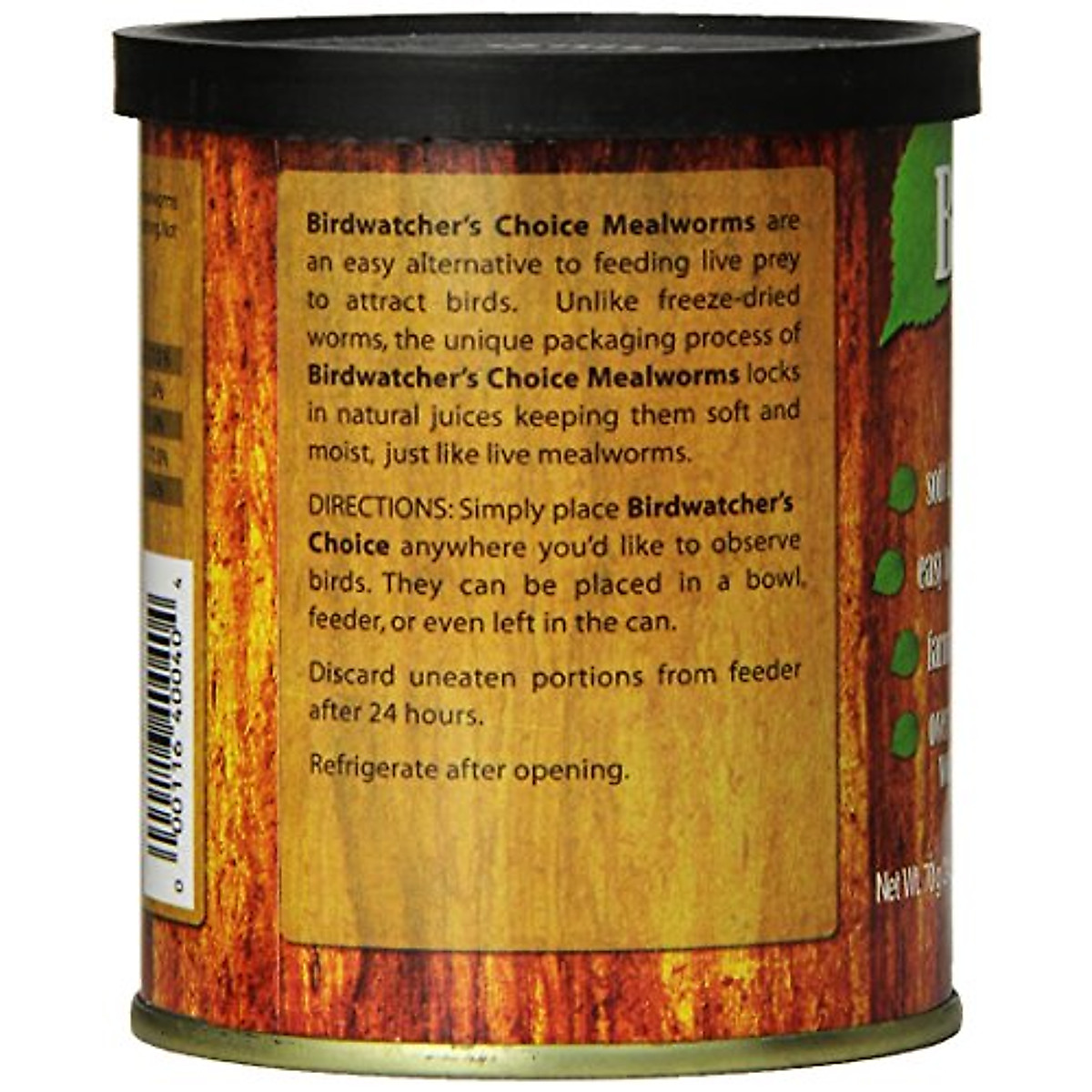 Birdwatcher'S Choice: Small Meal Worms, 70 G / 2.5 Oz