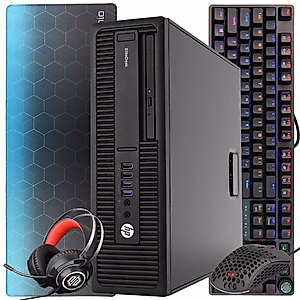 HP EliteDesk 800G2 Desktop Computer Intel Quad-Core Powered i5, Ultra-Fast 512GB M.2 NVMe SSD + 1TB HDD, 16GB DDR3 RAM, Windows 10 Pro, DVD, WiFi, 4 in 1 Gaming Bundle, Webcam, 24" Monitor (Renewed)