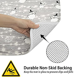 Alishomtll 4 Pcs Merry Christmas Shower Curtain Sets with Non-Slip Rugs, Toilet Lid Cover and Bath Mat, Xmas Snowman Shower Curtains with 12 Hooks, Snowflake Shower Curtains for Bathroom Decoration