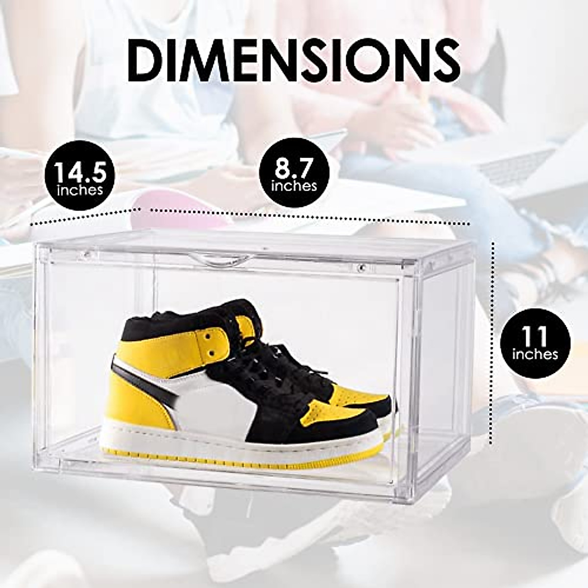 Shoe Display Case, Stackable Plastic Sneaker Box Container, Shoe Box, Clear Plastic Stackable, Clear Shoe Organizer for Closet, Clear Shoe Boxes