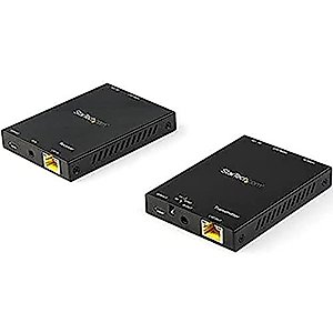StarTech.com HDMI Over CAT6 Extender Kit - 4K 60Hz - HDMI Balun Kit - Signal up to 165 ft / 50m - HDR - 4:4:4-7.1 Audio Support (ST121HD20V), Black