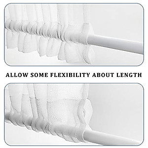 MIULEE Set of 2 72 Inches Length Door Curtains with Linen Texture for Sidelight Semi-Sheer Window Voile Panels 2 Panels Width in 25 Inches White