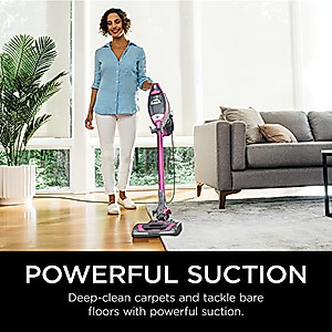 Shark HV371 Rocket Pro DLX Corded Stick, Removable Hand Vacuum, Advanced Swivel Steering, XL Cup, Crevice Tool, Upholstery Tool & Anti-Allergen Dust Brush, Fuchsia, Capacity