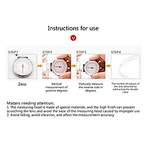 LOXGO Professional Eyeglasses Lens Measure With Scratch Proof Probe Stainless Steel Power Clock Radiant Table For Glasses Shop Eyeglasses Accessories Optician Lens Curvature Measure Gauge Glasses