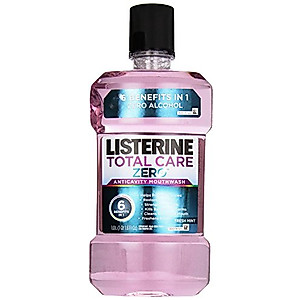 Listerine Total Care Zero Anticavity Mouthwash, Fresh Mint, 33.8 Fl Oz