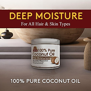 OKAY 100% Pure Coconut Oil for Hair & Skin - Coconut Oil for Women & Men, Perfect for Body & Face, Natural Massage Oil & Moisturizer - 6 Fl Oz Jar (Pack of 1)