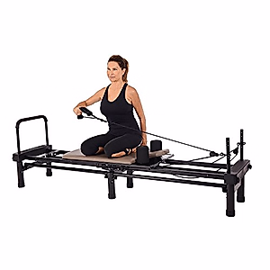 Stamina Products AeroPilates Reformer 651 Whole Body Resistance Workout Machine for Home Gym with 10 Inch Stand and Foldable Frame with Wheels