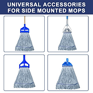 KeFanta 3 Pack Heavy Duty Commercial Mop Head Replacement,Looped End String Cotton Mop Heads,Industrial Wet Mop Refill for Floor Cleaning(Blue)