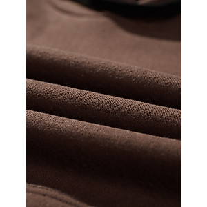 SHENHE Men's Bear Embroidery Long Sleeve Thermal Hooded Sweatshirt Hoodie Tops Coffee Brown XL