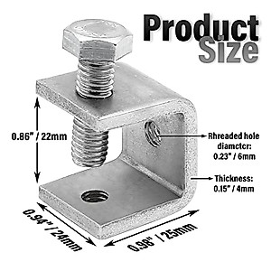 Cionyce 6 Pcs Stainless Steel C Clamps Heavy Duty Tiger Clamps Small U Clamps for WoodWorking,0.86" Metal C Clamps for Woodworker, Welders, Construction Workers