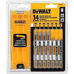DEWALT Jigsaw Blades Set with Case, T-Shank, 14-Piece (DW3742C)