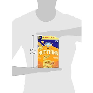 Blue Diamond Almonds Nut-Thins Gluten Free Cracker Crisps, Cheddar Cheese, Family Size, 7.7 oz