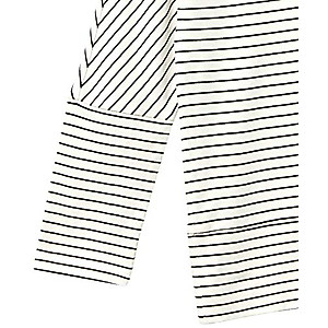 Daily Ritual Women's Supersoft Terry Dolman Cuff Sweatshirt, White/Black, Stripe, Small