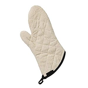 San Jamar 817TM Heavy Duty Terry Cloth Temperature Protection Oven Mitt, 17" Length, Natural