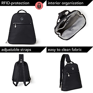 BG by Baggallini Memphis Convertible Backpack - Lightweight, Carry-on Travel Bag With Multiple Pockets and RFID Protection (Geo Floral Print)