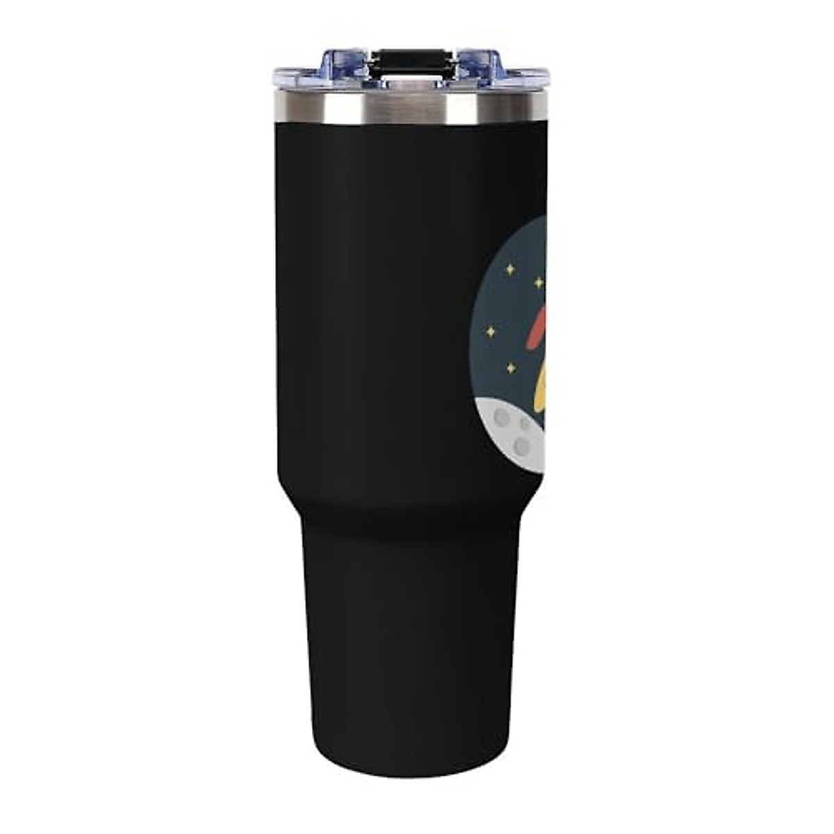 Sapce Rocket 40oz Water Bottle Double Wall Insulated Tumbler with Handle Leakproof Travel Mug Light Rose Red-style