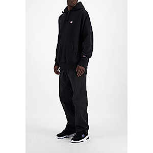 Champion mens Reverse Weave Pullover, Left Chest C Hoody, Black-y06145, Medium US